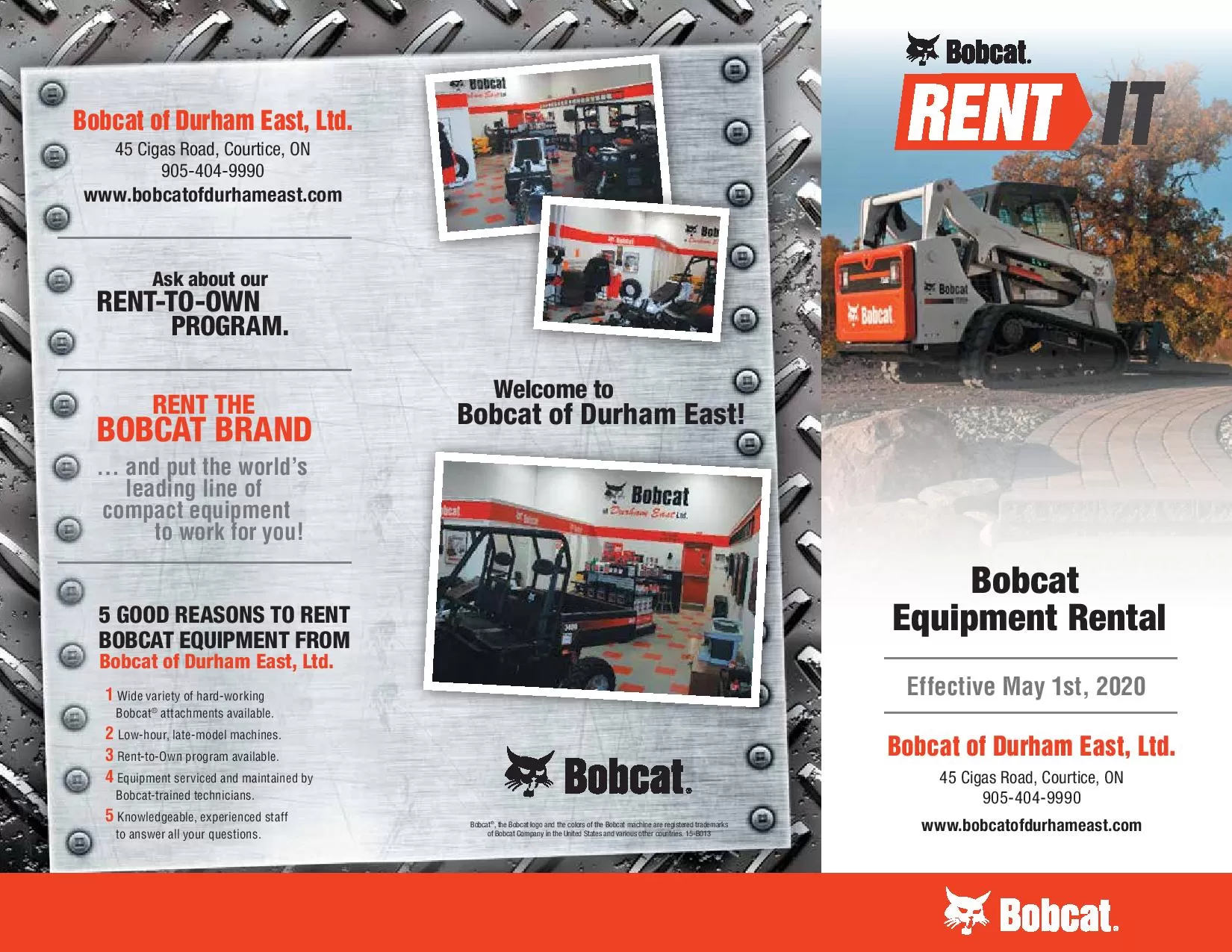 Bobcat Rentals. Rent Bobcat Skid Steers, Loaders and Excavators in Ontario.